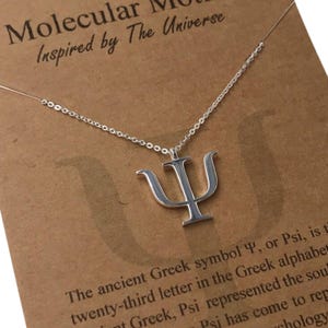 Sterling Silver Psi Symbol Necklace: Science Jewelry - Etsy
