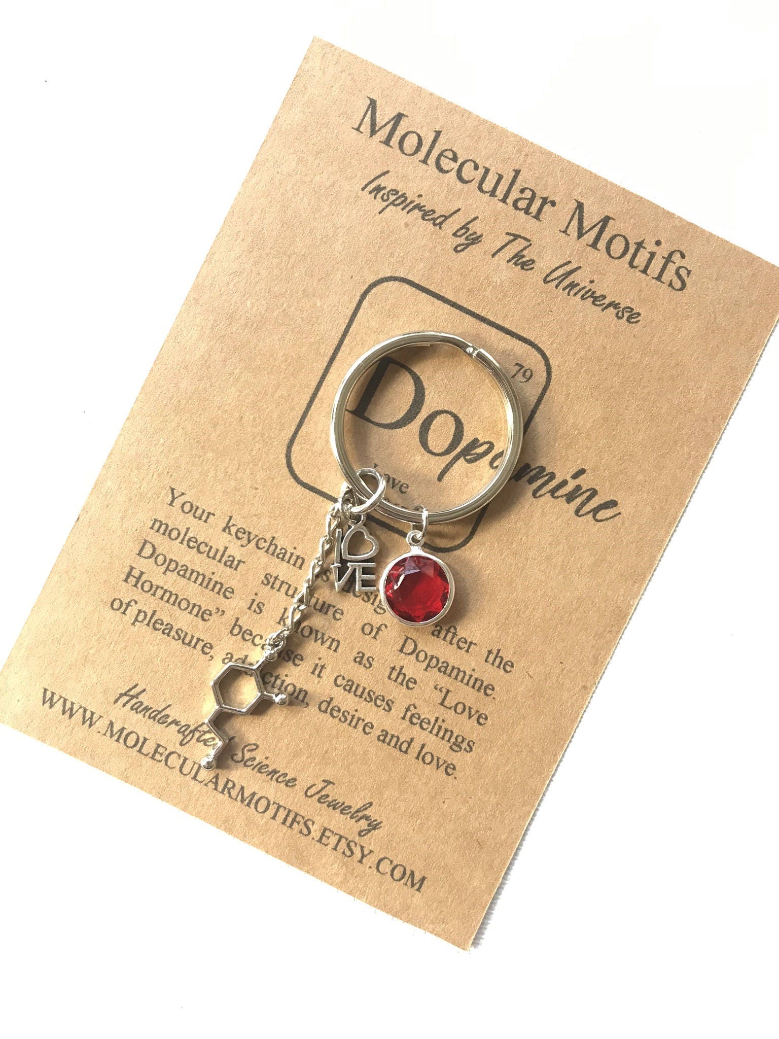 Dopamine Molecule Keychain-love Keychain-molecule Keychain-custom ...