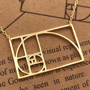 Sterling Silver Golden Ratio Fibonacci Necklace Large Size -sacred ...