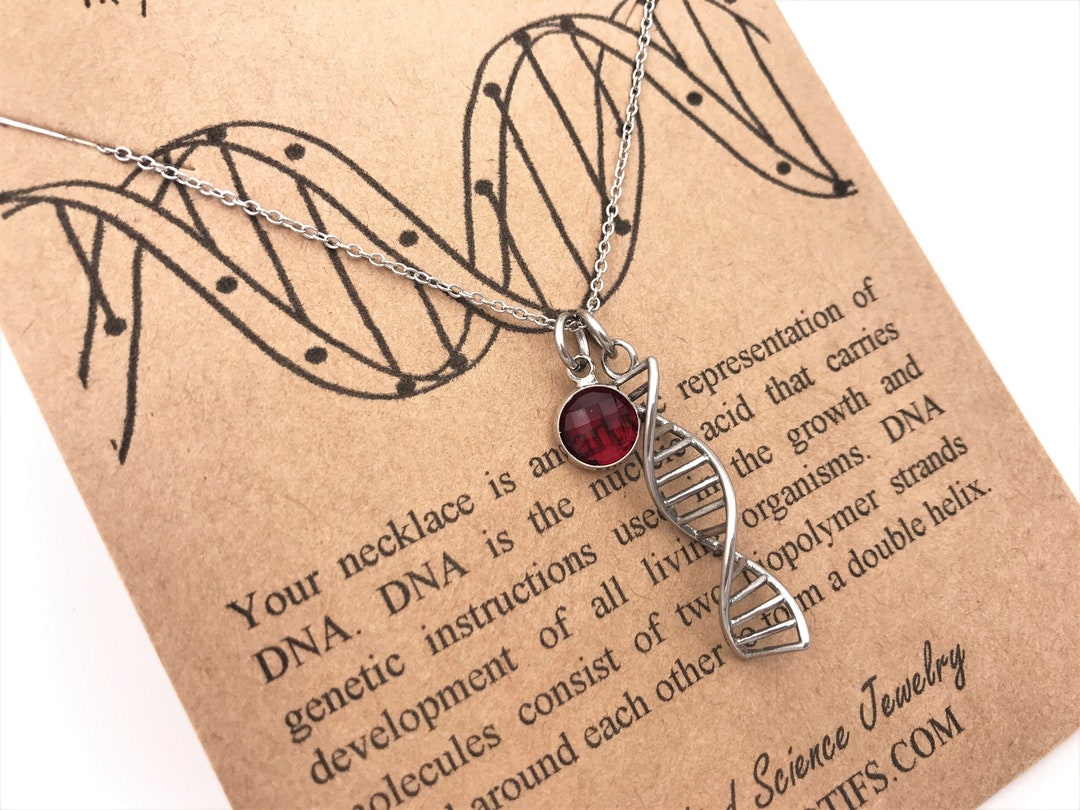 DNA Pendant Custom Birthstone Charm-hand Made DNA Necklace-doctor ...