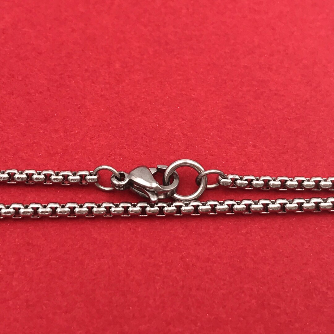 Stainless Steel Rolo Box Unisex Chain for Pendants in Lengths 16"/18 ...