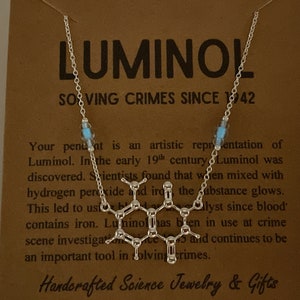 Luminol Molecule Pendant Necklace | 925 Sterling Silver | Handcrafted ...