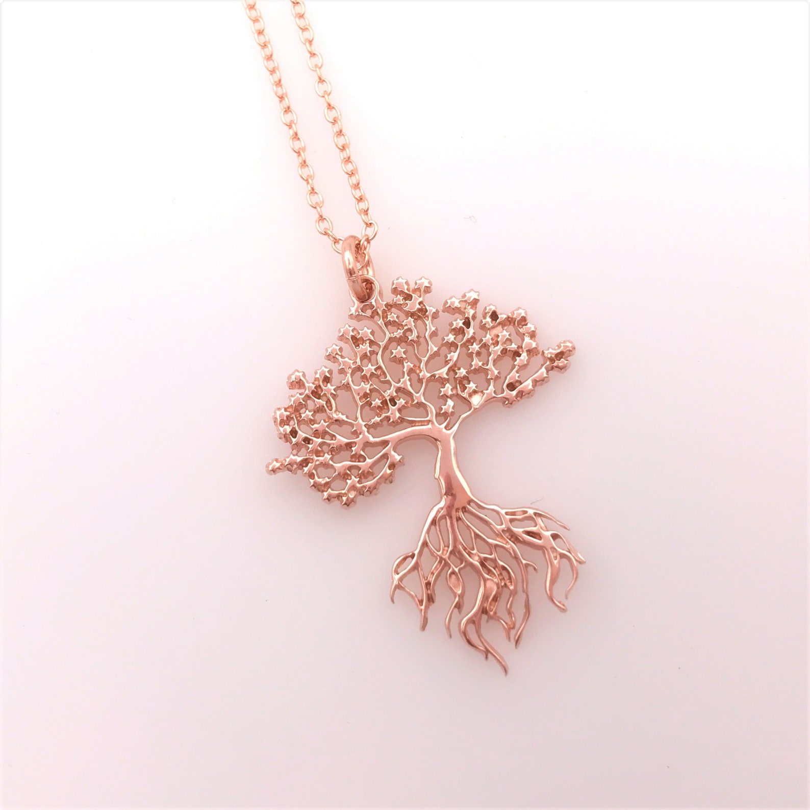 Rose Gold Sterling Silver Tree of Life Necklace: Handcrafted Family ...