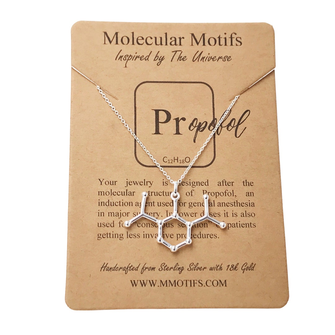 Sterling Silver Propofol Anesthesia Molecule Pendant Necklace,sedation ...