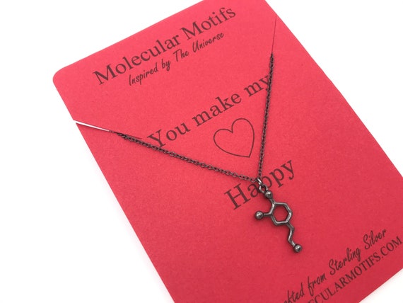 Black Dopamine Love Hormone Neurotransmitter Molecule Handmade | Etsy