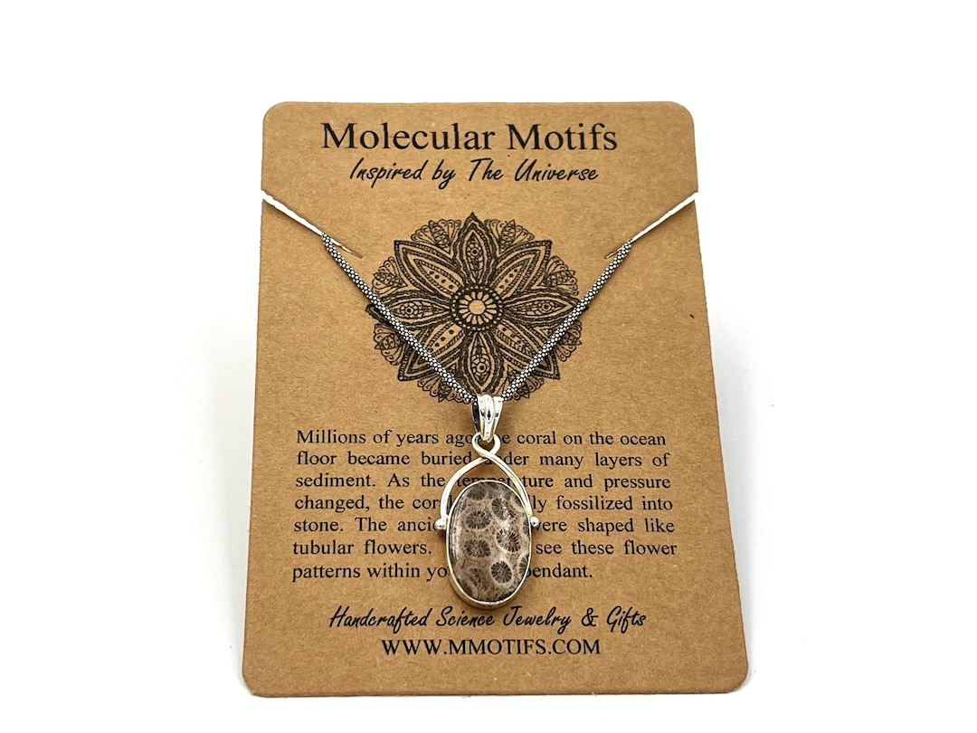 Coral Fossil Necklace in Sterling Silver-fossil Jewelry-natural Sea ...