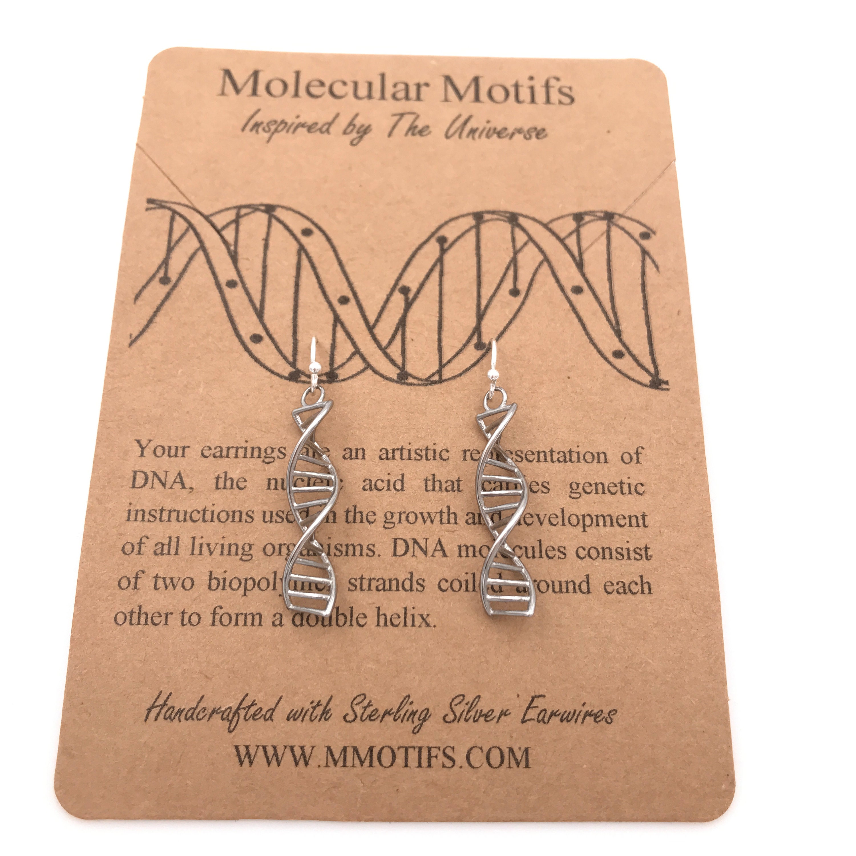 DNA Earrings-Sterling Silver Earwires-18k Rose Gold 18k Gold | Etsy