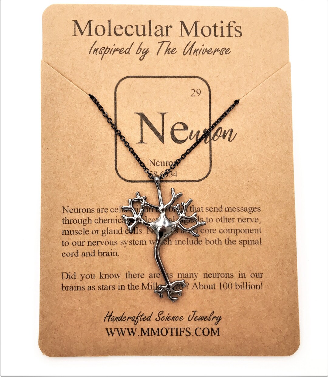 Neuron Necklace in Black Chrome women in Stem-tree of Life-psychology ...