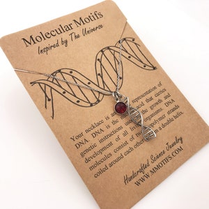 DNA Pendant Custom Birthstone Charm-hand Made DNA Necklace-doctor ...