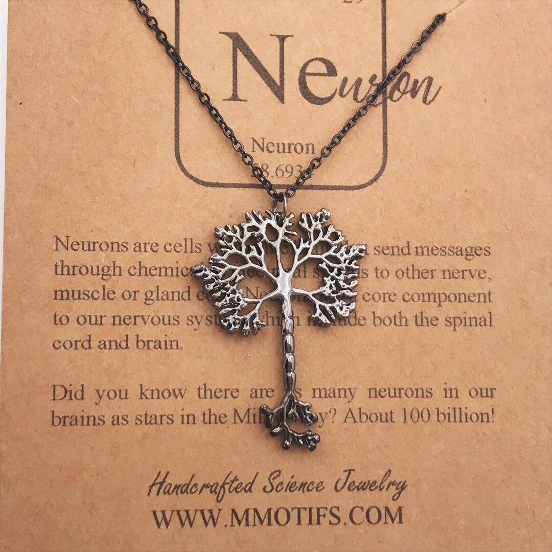 Neuron Tree of Life Necklace: Black Chrome Science Jewelry - Etsy