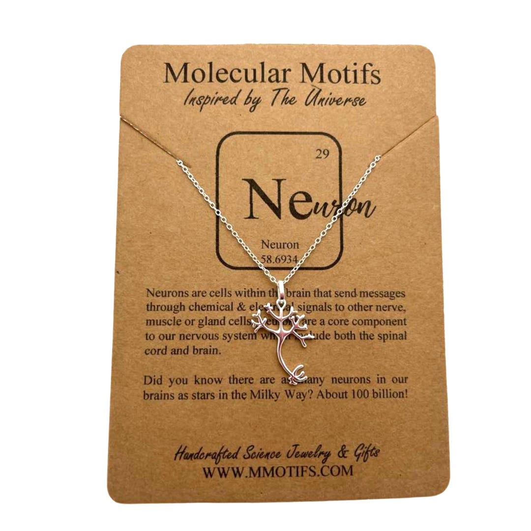 Sterling Silver Dainty Neuron Pendant Necklace | Brain Cell | Science ...