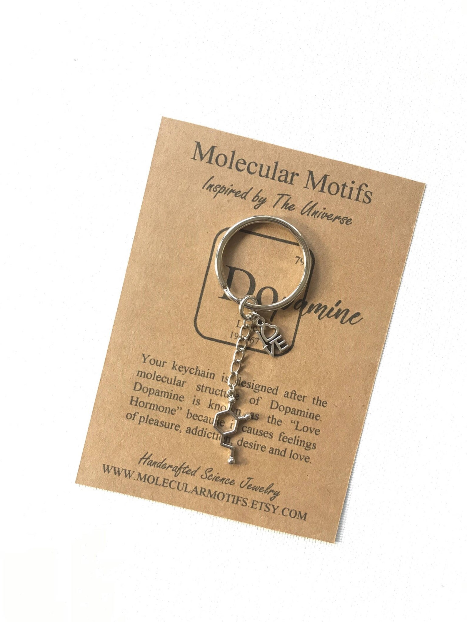 Dopamine Molecule Keychain-love Keychain-molecule Keychain-custom ...