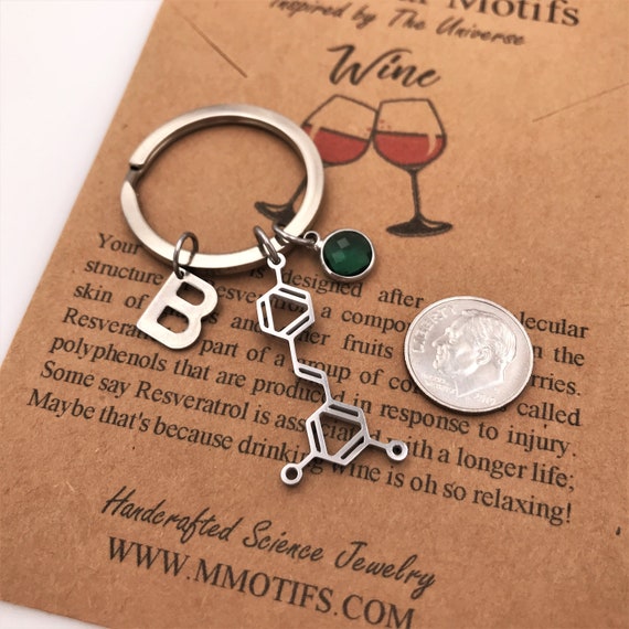Wine Molecule Portachiavi Wine Lover Resveratrol Molecule Jewelry Oenophile Science Jewelry Science Chemistry Gift Christmas Gift Etsy Italia