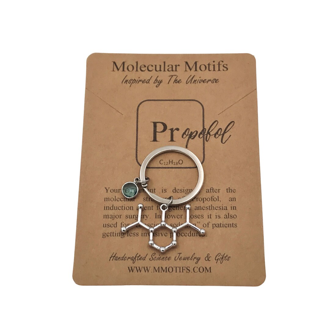 Propofol Anesthesia Molecule Keychain-science Gift-anesthesiologist ...