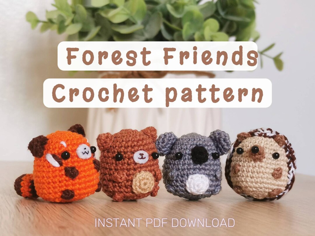 9-in-1 Amigurumi Animals Crochet Pattern Bundle / Hedgehog Red Panda ...