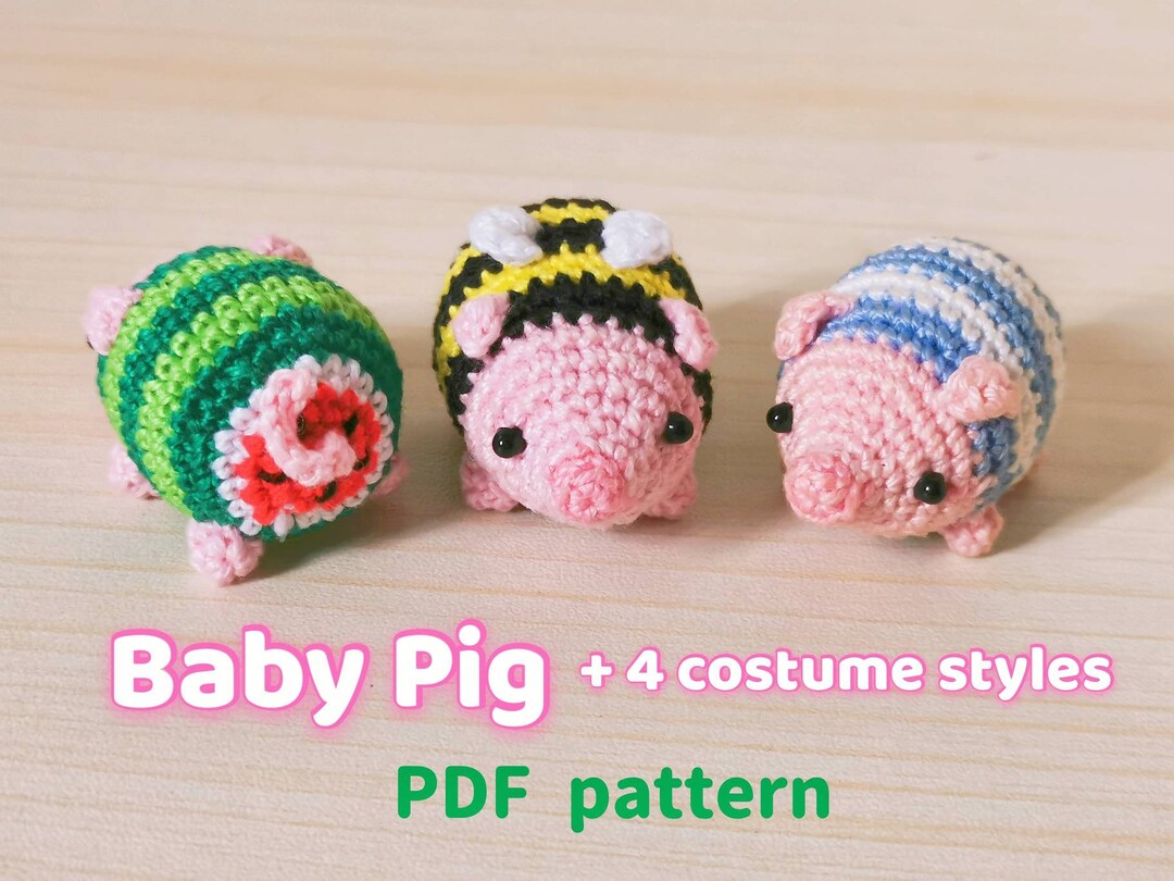 Baby Pig Crochet Pattern Bundle Amigurumi Tutorial Poogie Monster ...