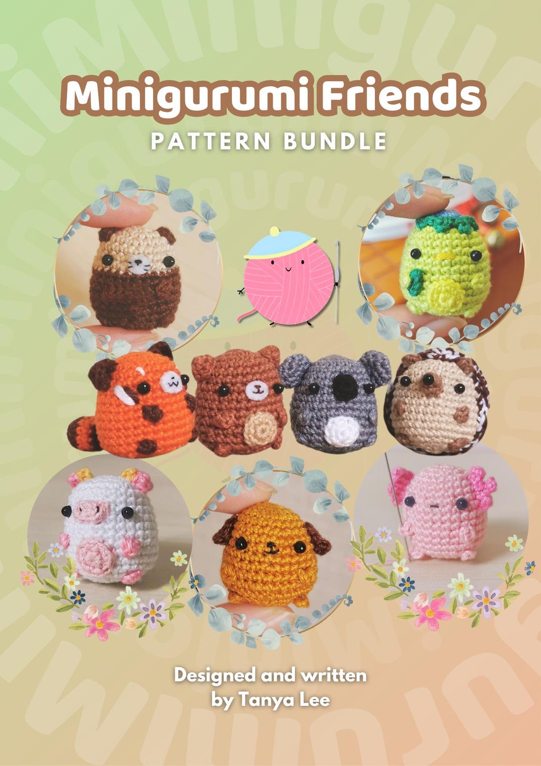 9-in-1 Amigurumi Animals Crochet Pattern Bundle / Hedgehog Red Panda ...