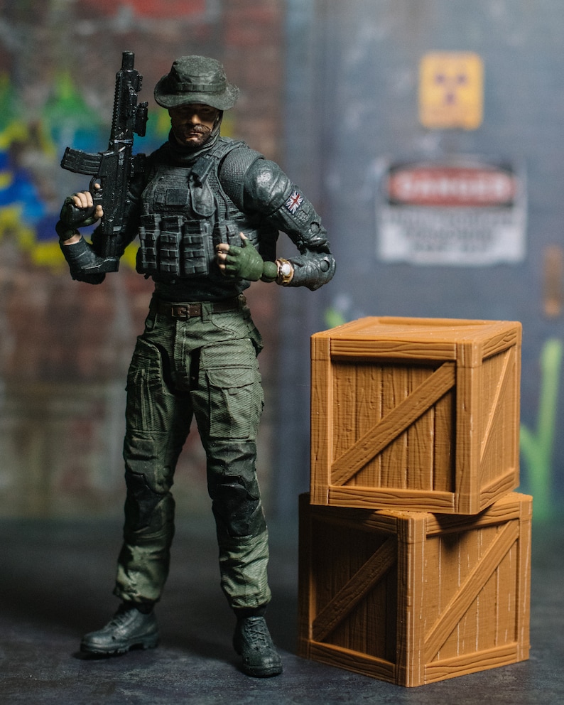 Miniature Wooden Crates (TEXTURED Version) Diorama PROPS ONLY Action ...