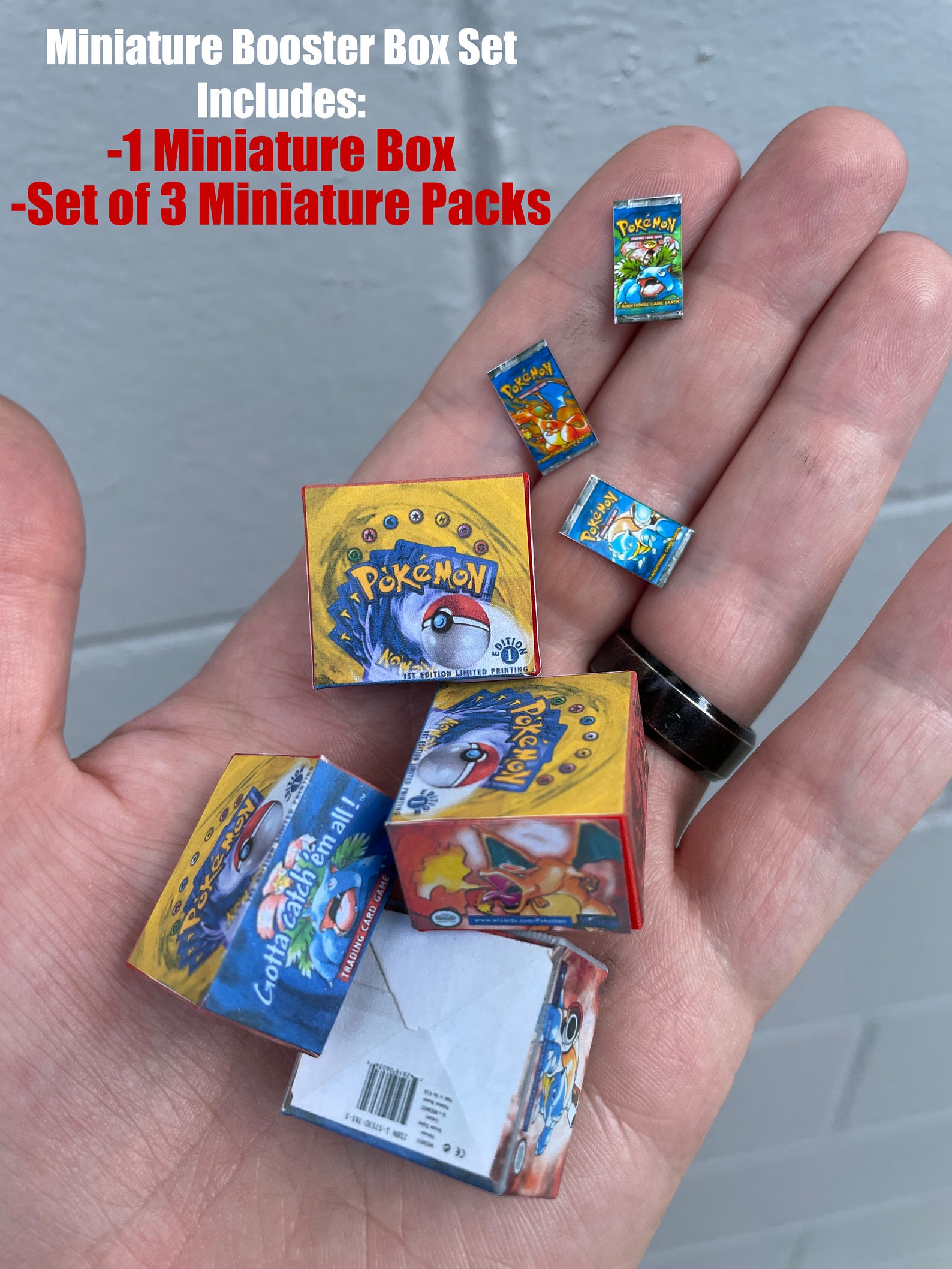 MINIATURE Pokemon First Edition Box Set Accessory for Action | Etsy