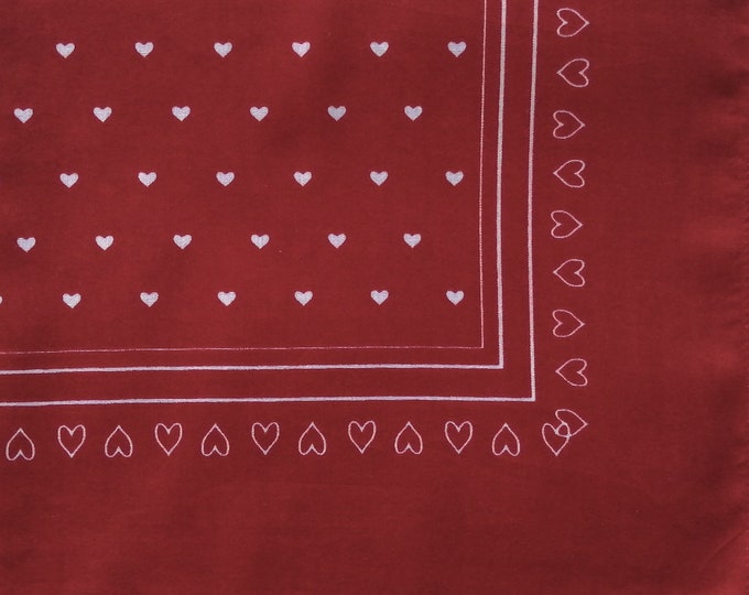 Heart Bandana Red, 20" X 21" Inches, Cotton Holiday Gifts - Etsy
