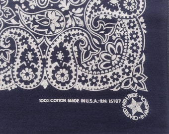 Paisley Indigo Bandana 20 X 21 Inches Color Fast - Etsy