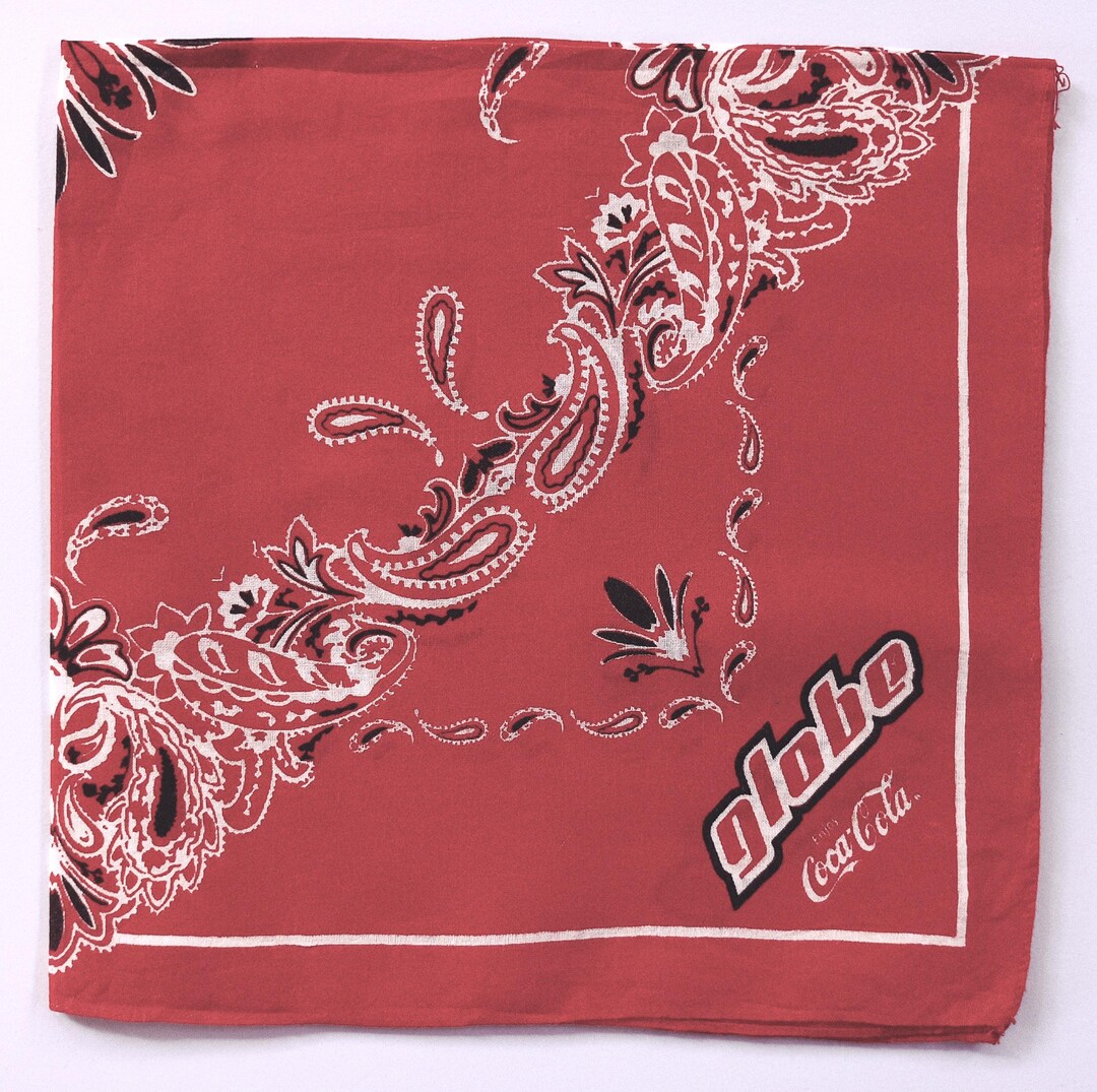 Paisley Red Bandana Globe Coca Cola 20 X 20 Inches, Advertisement ...