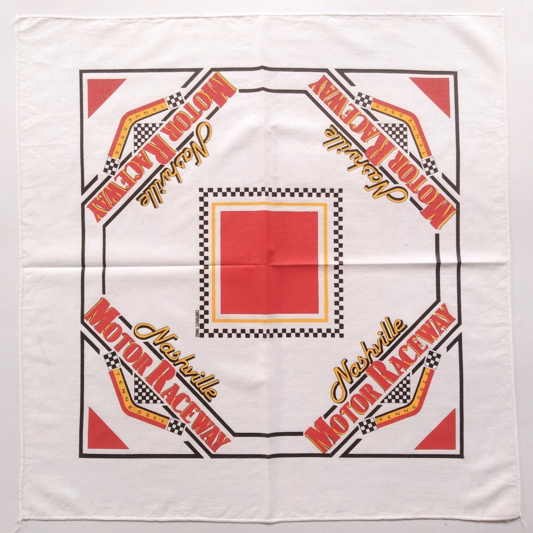 Motor Bandana, 21.5" X 21" Inches, Nashville Motor Raceway Tennessee ...