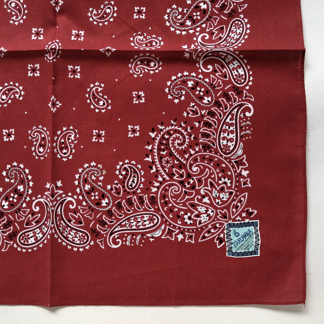 Red Paisley Floral Bandana 20" X 20" Inches Cowboy Bandana 100% Cotton ...