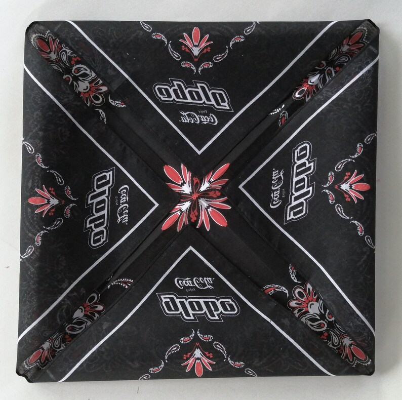 Paisley Black Bandana Globe Coca Cola 20.5" X 20.5" Inches ...