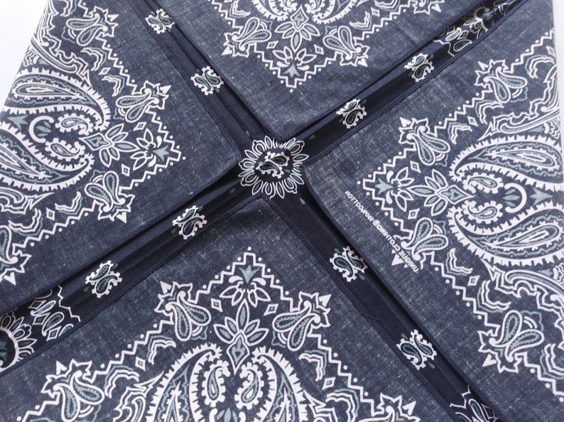 Blue Paisley Floral Bandana 22" X 22" Inches Cowboy Bandana 100% Cotton ...