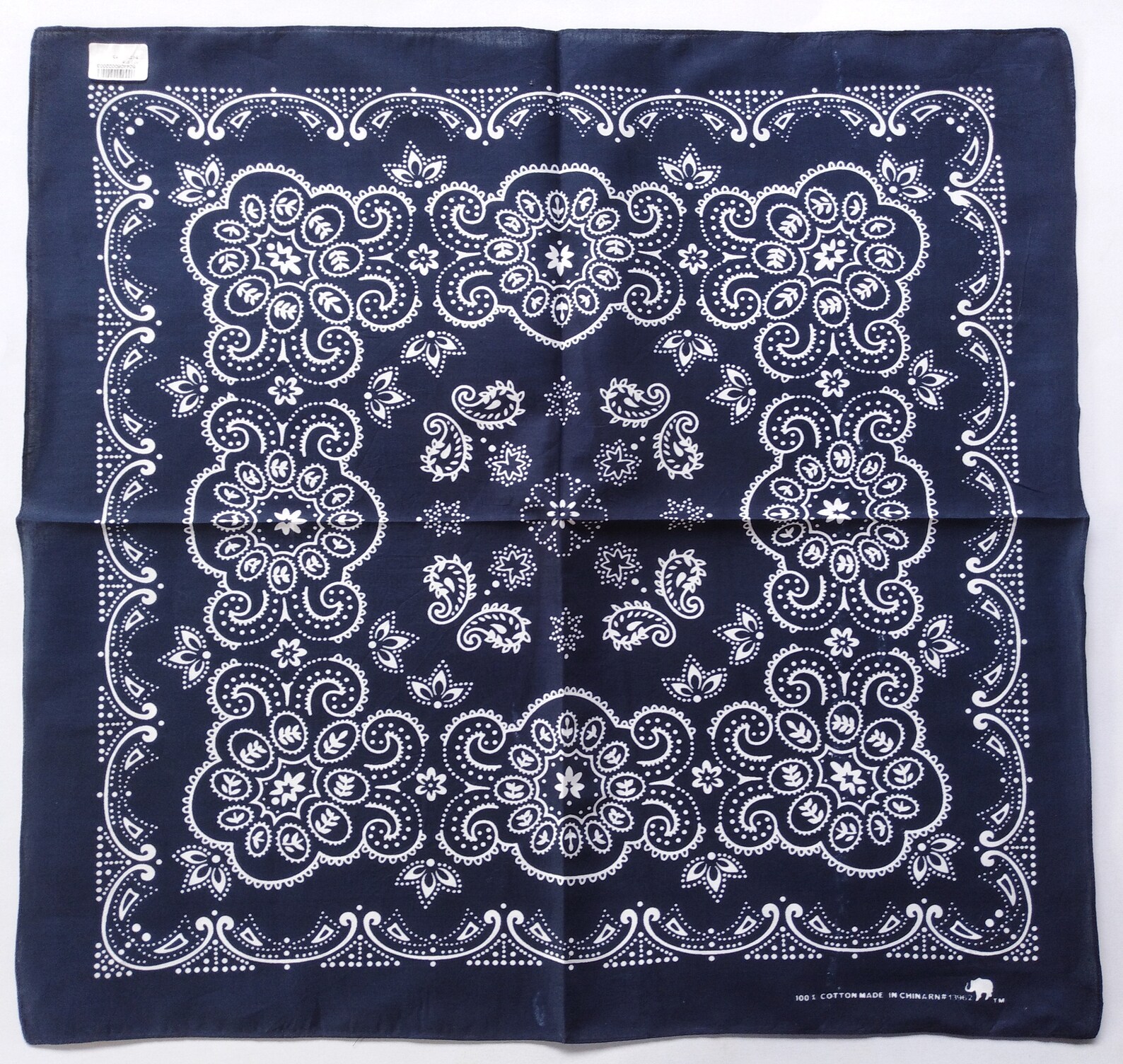 Vintage Big Texas Paisley Floral Blue Bandana 26.5 X - Etsy