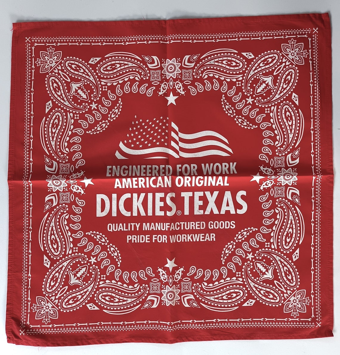 DICKIES TEXAS Red Paisley Bandana, 20.5" X 20.5" Inches, Cotton, Holiday Gifts - Etsy