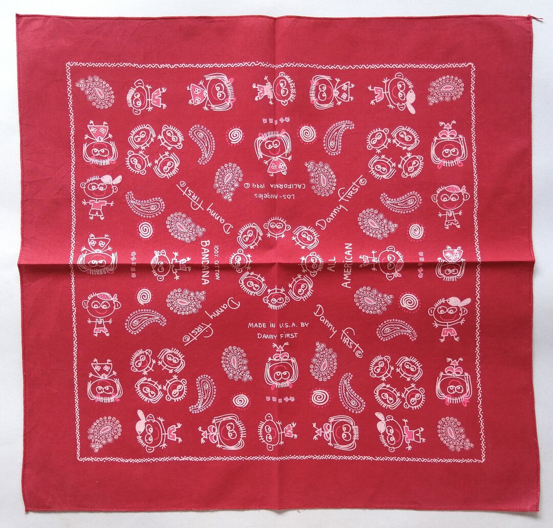 Danny First Bandana Los Angeles California 1994s 100% Cotton 20 X 21 ...