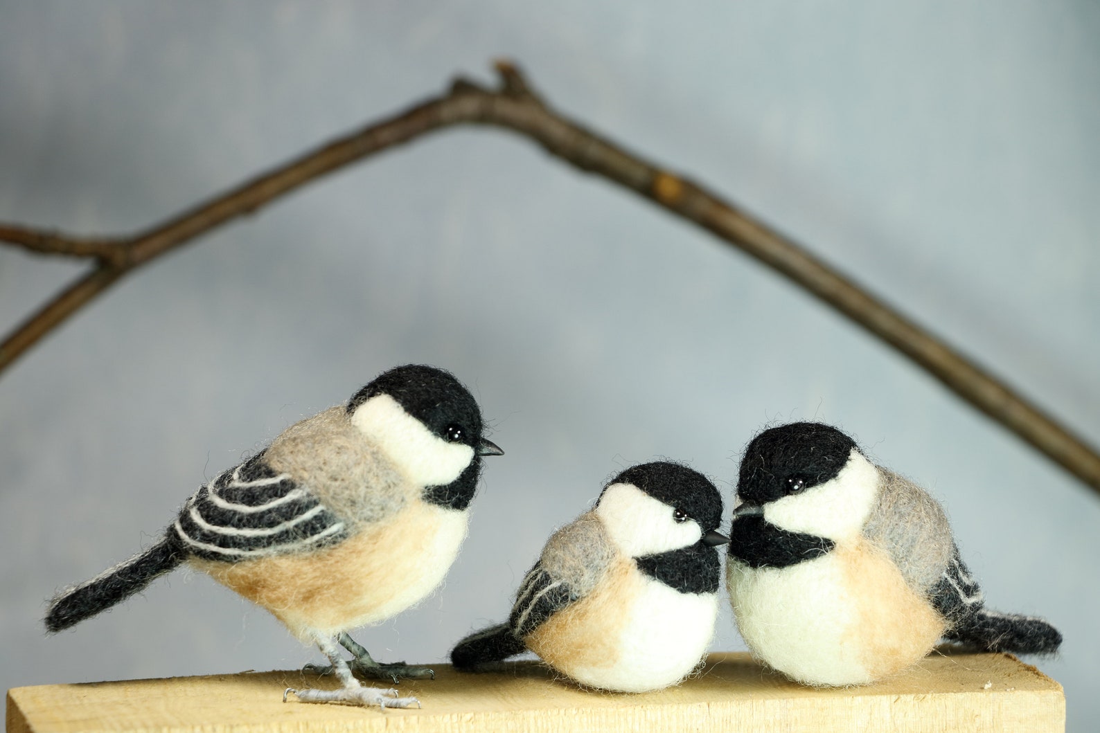 Needle Felted Chickadee Wool Felted Chickadee Ornament Needle | Etsy