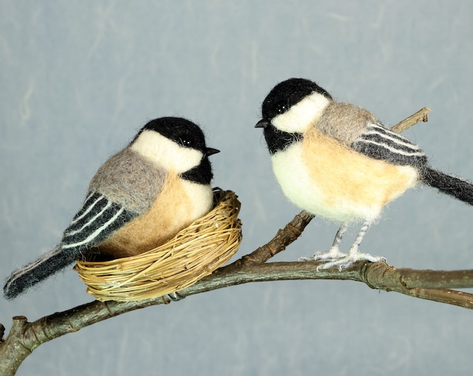Needle Felted Chickadee Wool Felted Chickadee Ornament Needle Felted ...