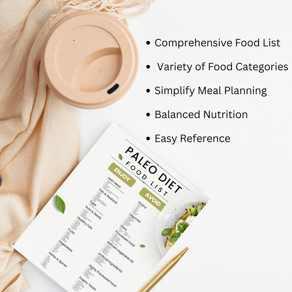 Paleo Diet Food List, Natural Healthy Food List, Diet Chart Poster ...