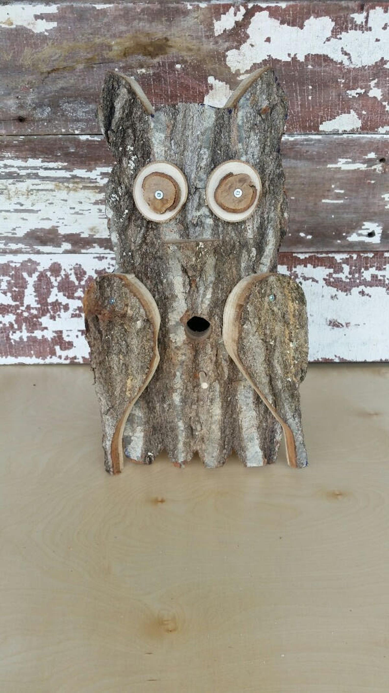 Custom Rustic Handmade Owl Bird House | Etsy