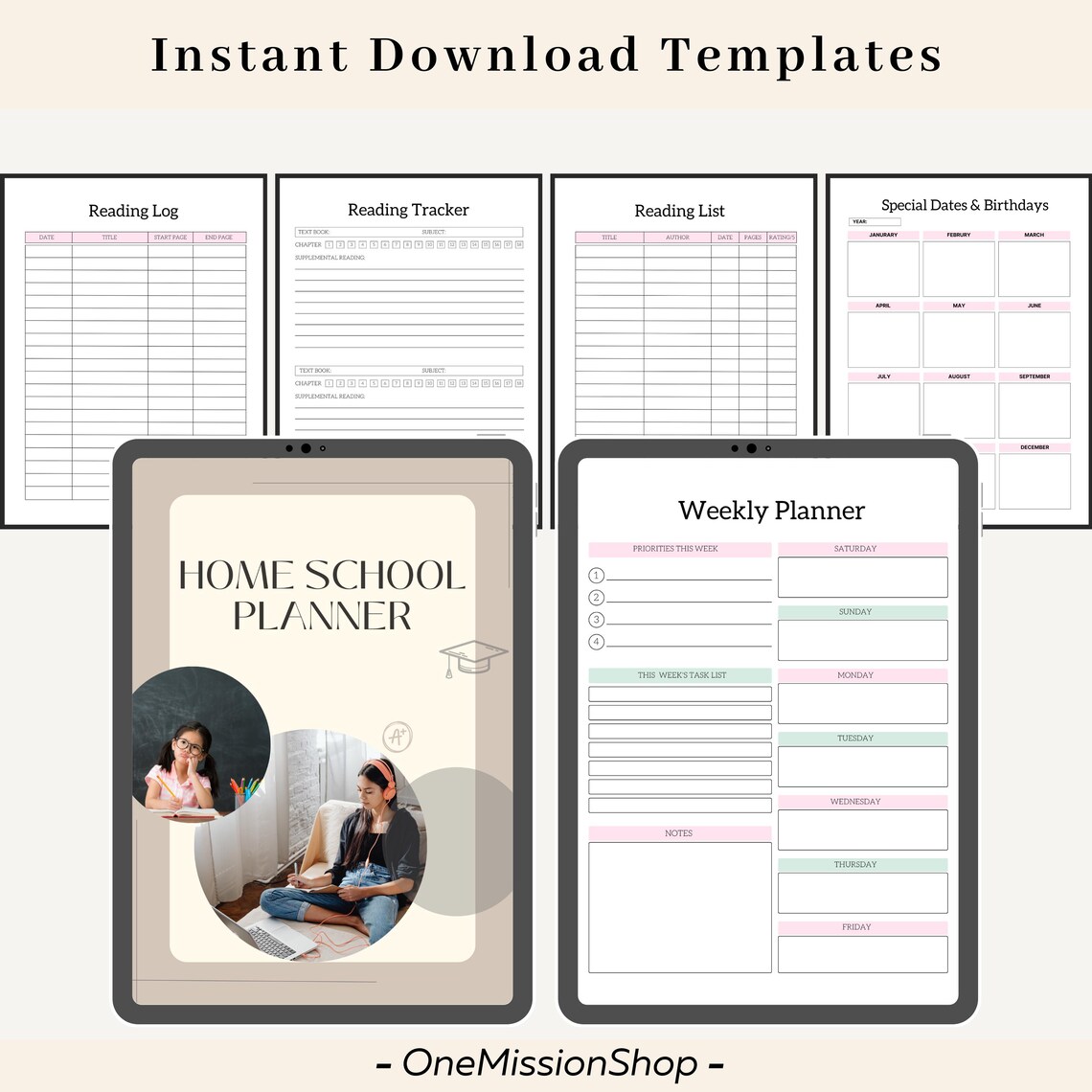 Printable Homeschool Planner, Academic Lesson Planner, Homeschool Daily ...
