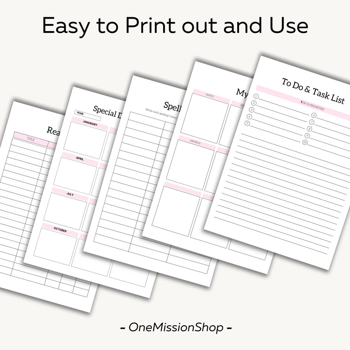 Printable Homeschool Planner, Academic Lesson Planner, Homeschool Daily ...