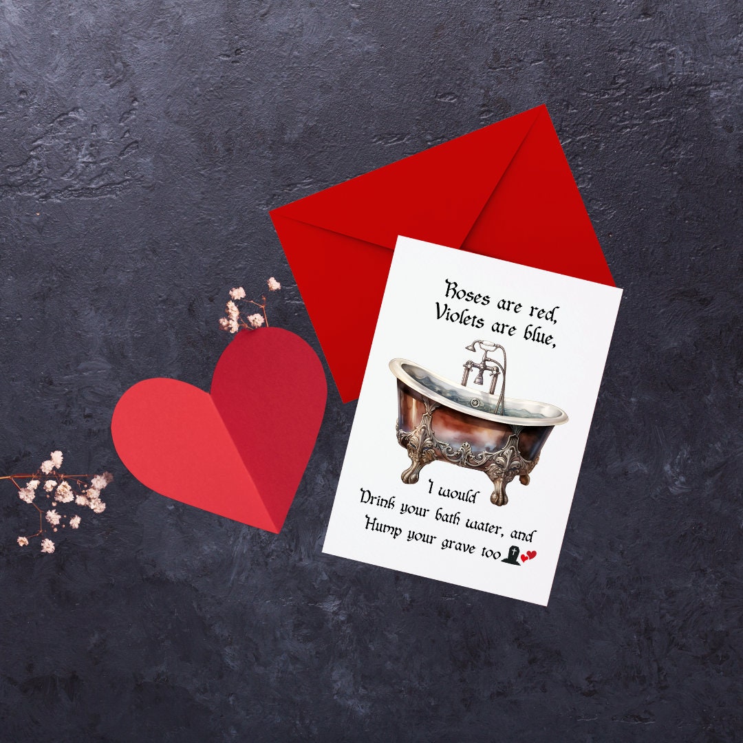 Saltburn Inspired Bathtub Greeting Card, 5x7, Valentine Anniversary ...