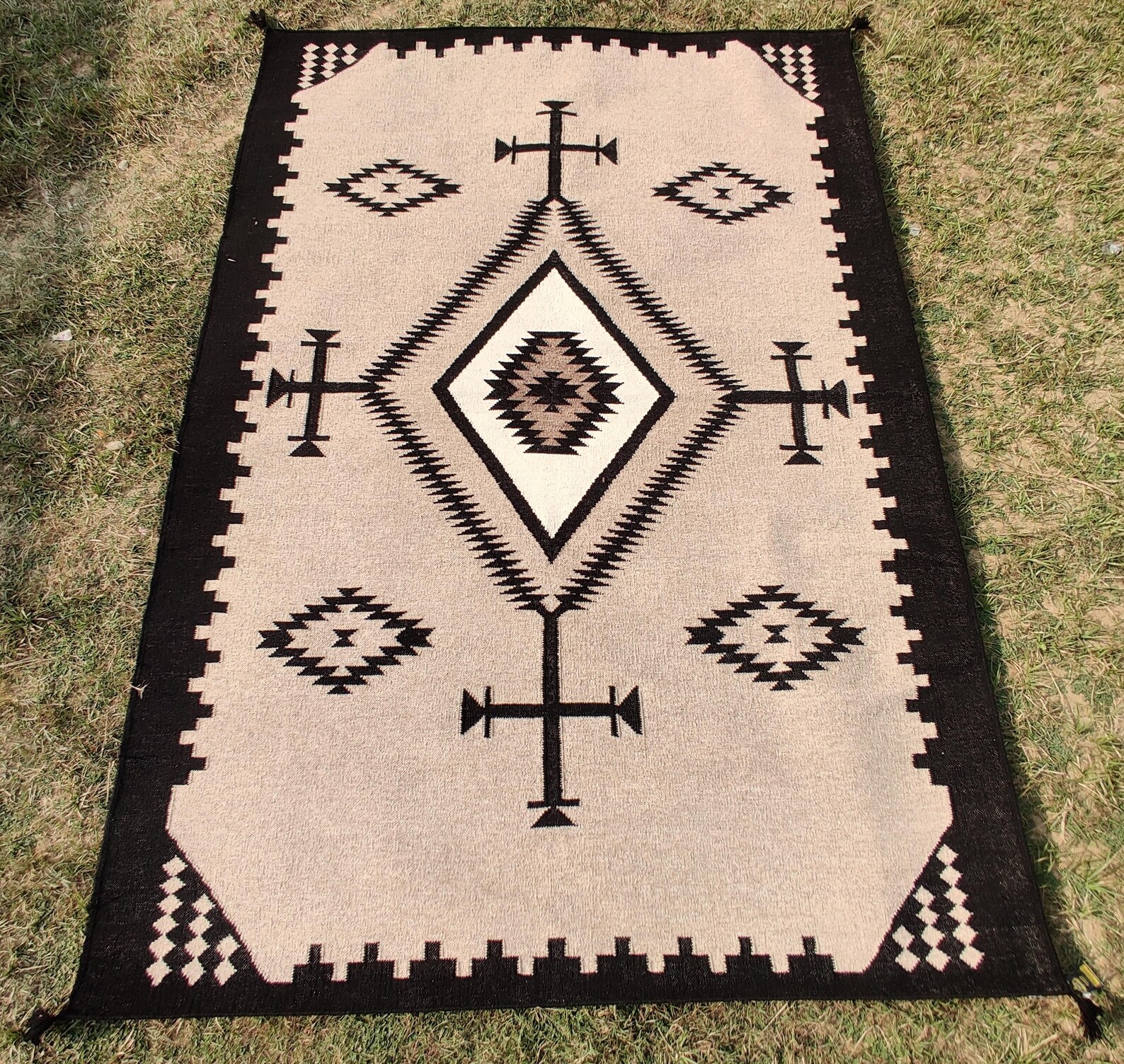 6x9 Handwoven Kilim Wool Navajo Rug Southwestern Pattern Modern Design ...