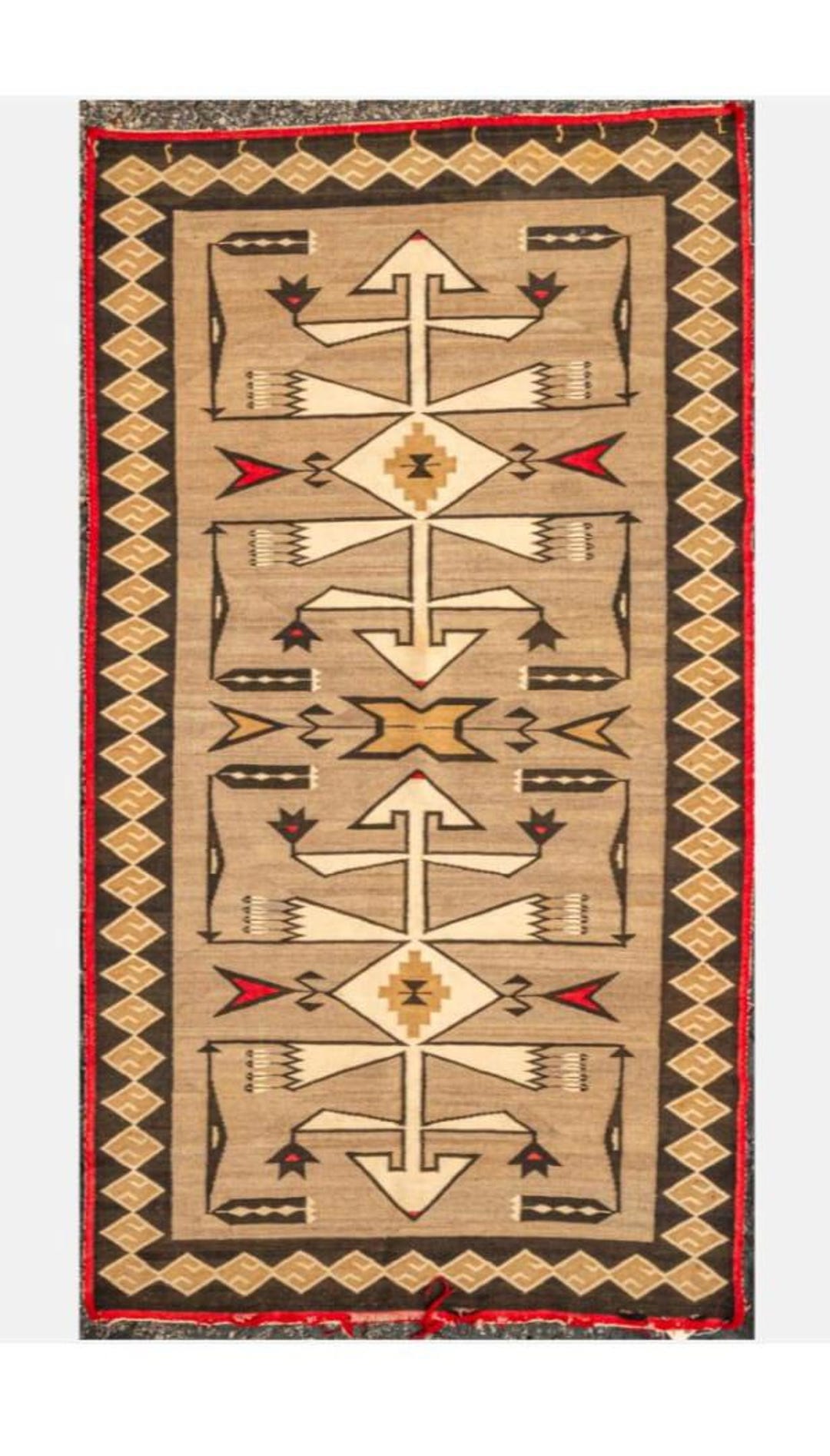 Handwoven Kilim Wool Navajo Rug Geometric Pattern Southwestern Design ...