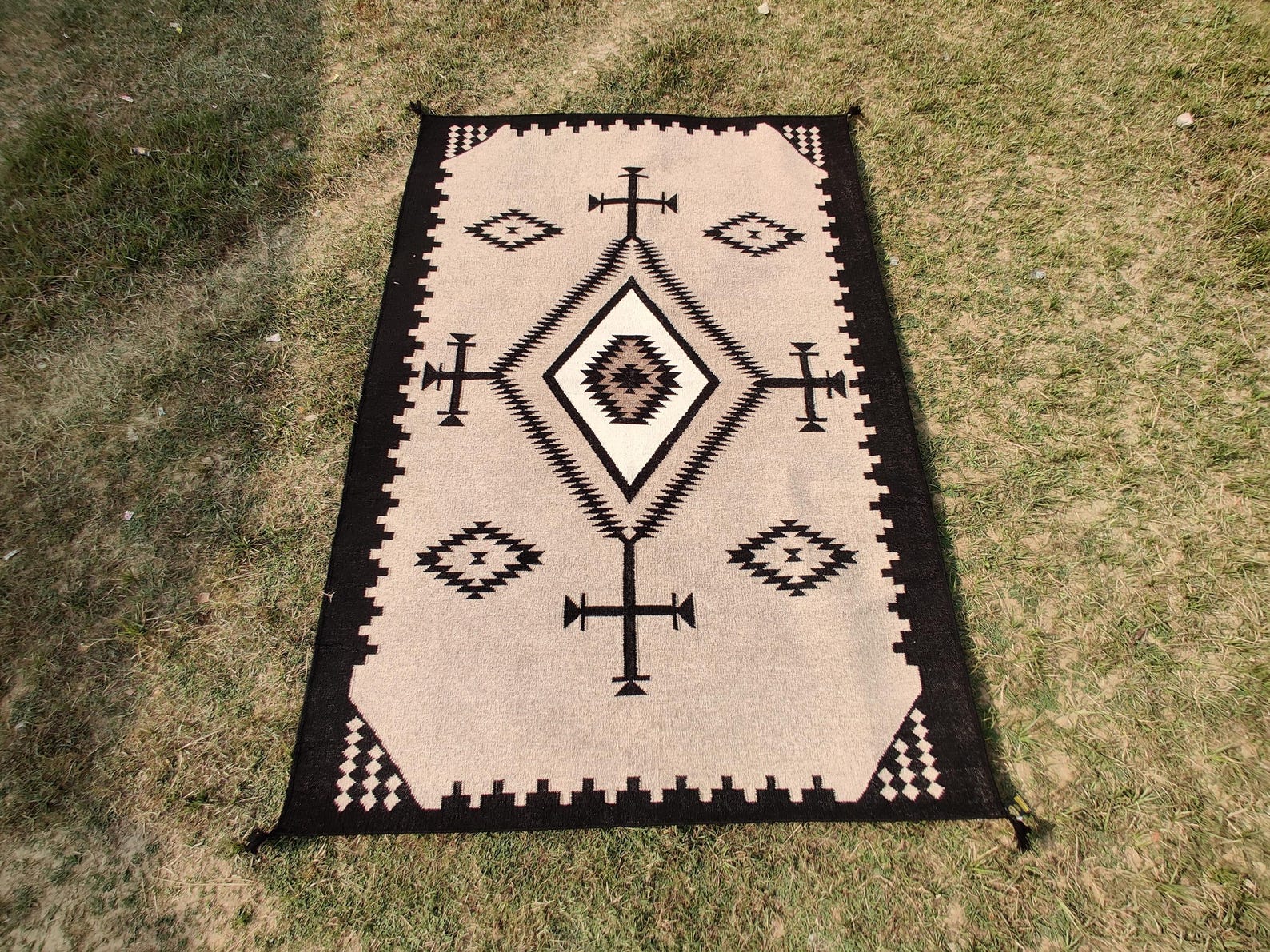 6x9 Handwoven Kilim Wool Navajo Rug Southwestern Pattern Modern Design ...