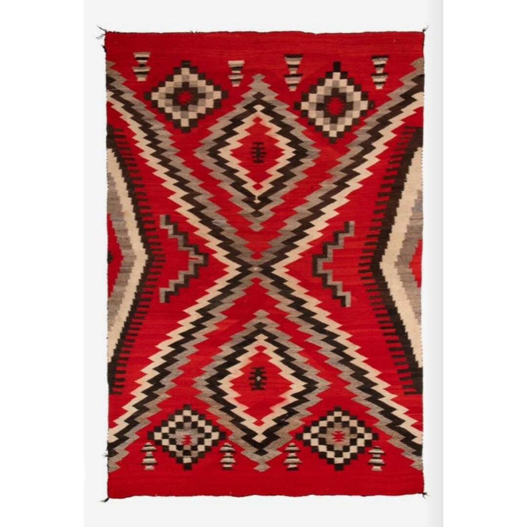 Handwoven Wool Navajo Rug Geometric Pattern Southwestern Modern Design ...