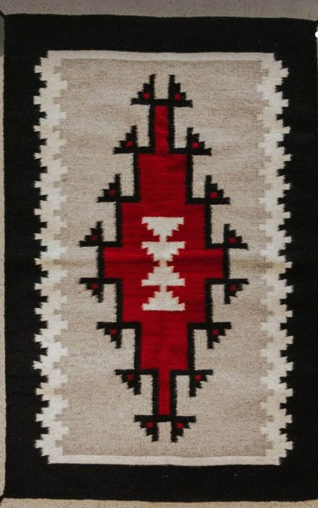 5x8 Ft Handwoven Wool Navajo Rug Southwestern Pattern Native American ...