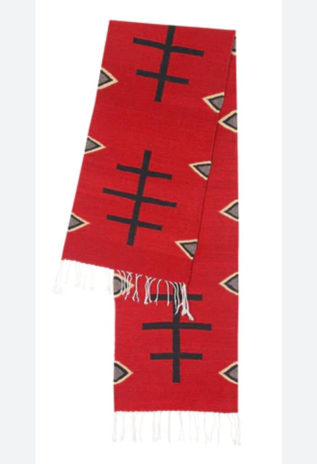 1x10 Ft Handwoven Wool Navajo Rug Table Runner Table Decor Red Navajo ...