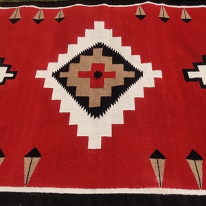 Handwoven Wool Kilim Navajo Rug Geometric Pattern Western Design Navajo ...