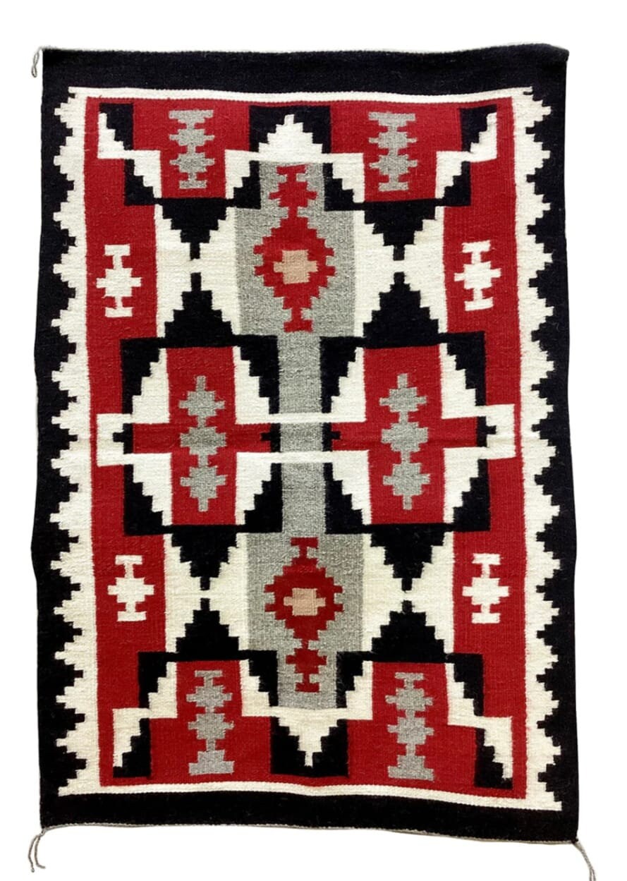 Handwoven Wool Navajo Rug Geometric Pattern Western Design Navajo Kilim ...