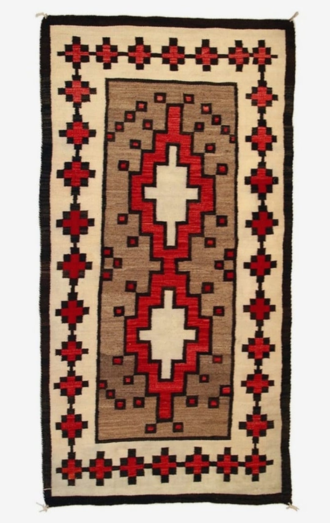 6x9 Ft Handwoven Wool Navajo Rug Southwestern Pattern Native American ...