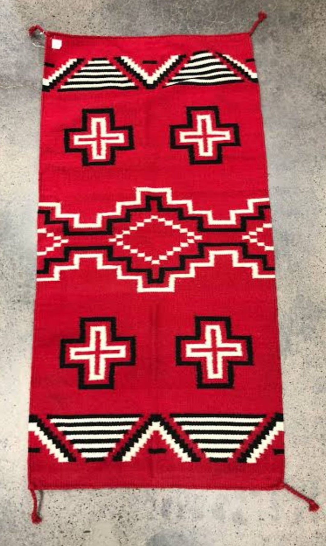 Handwoven Navajo Rug Geometric Pattern Size 4x6 , Free Shipping Native ...